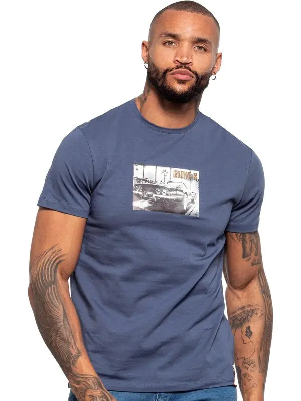 EIGHT X American Muscle Graphic T-shirt - Blue