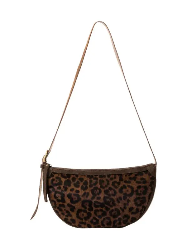 JUAN-JO Leopard Print Hair On Hide Crossbody - Brown