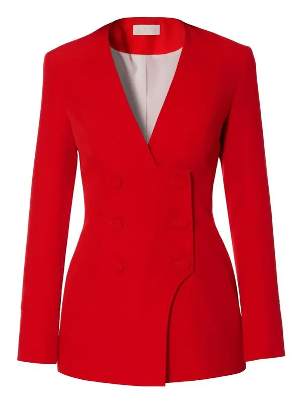 AGGI BY HALEWSKI Susana Fiery Double Breasted Feminine Blazer - Red