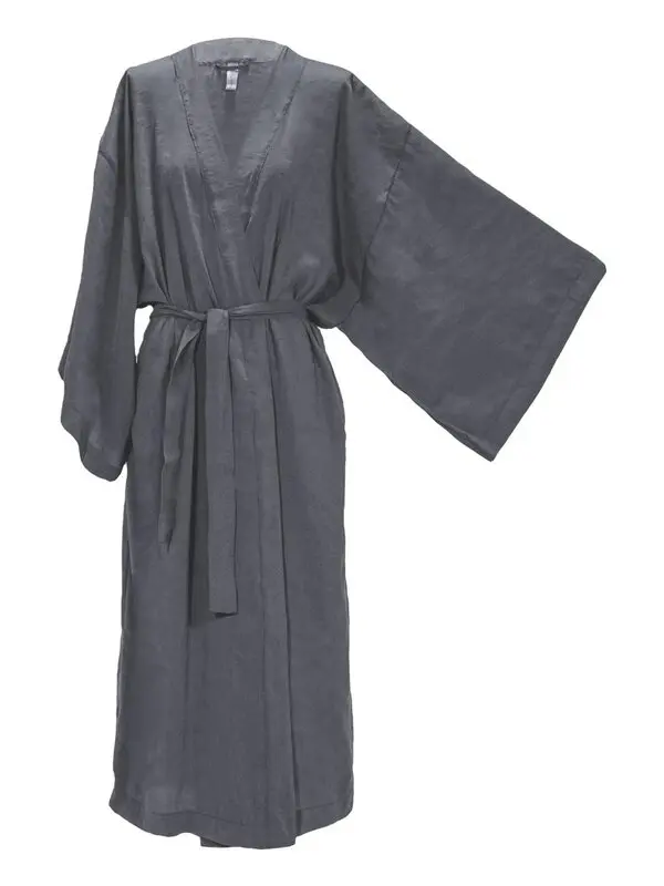 CEVA CU DICHIS Long Kimono In Vegan Silk - Grey