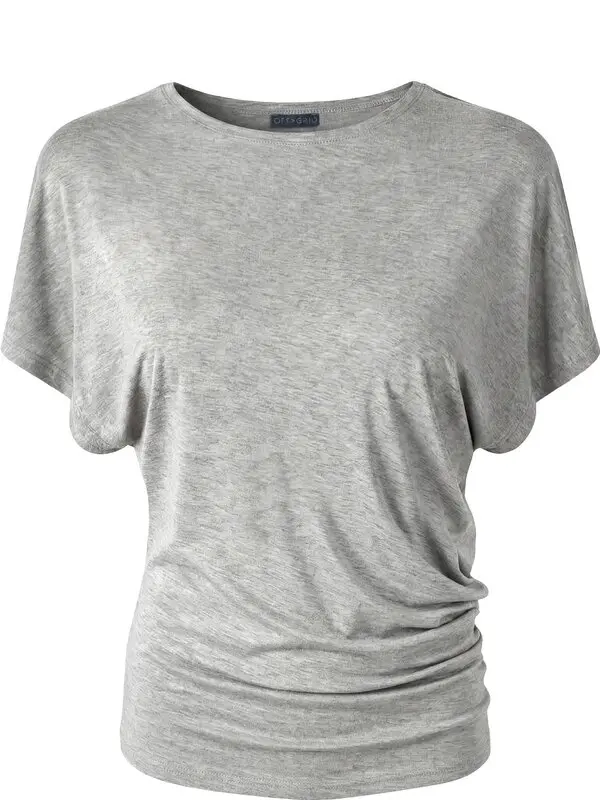 OFF GRID Lofoten Marl Bamboo Asymmetric T-shirt - Grey