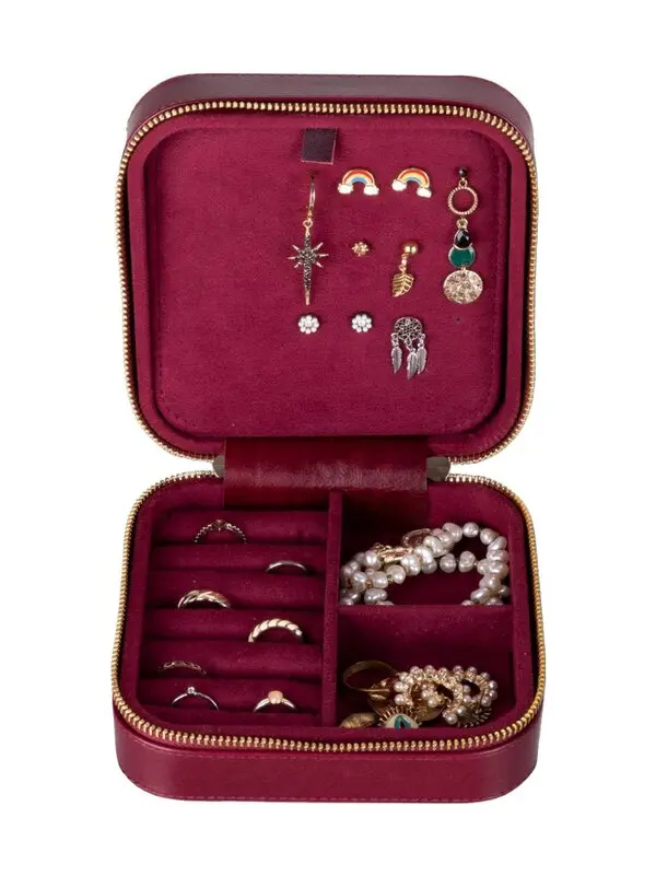 LEATHERE Luxury Travel Jewelry Box – Palermo - Red