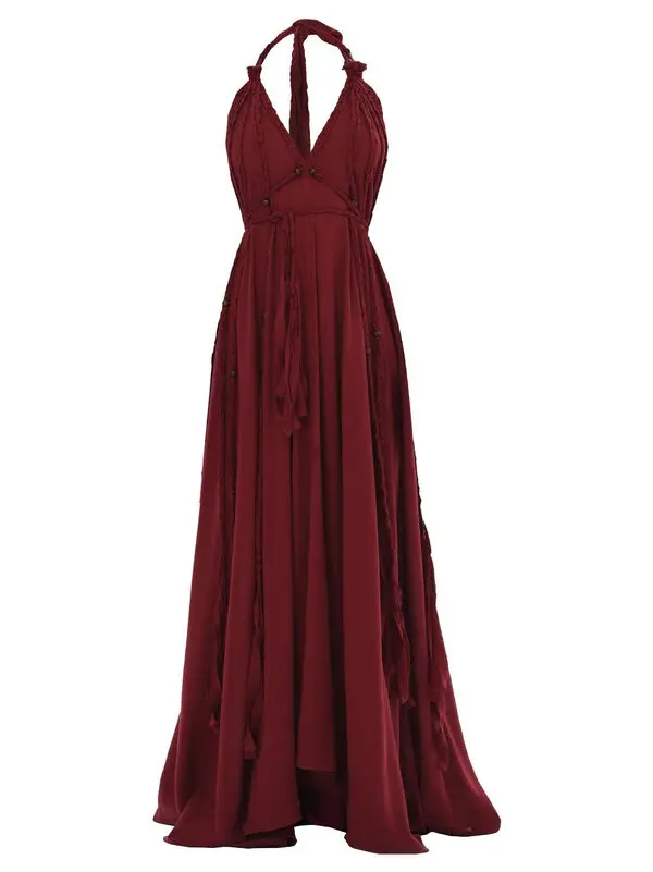 ZHENABIA Kismet Dress Boho Maxi Dress - Red