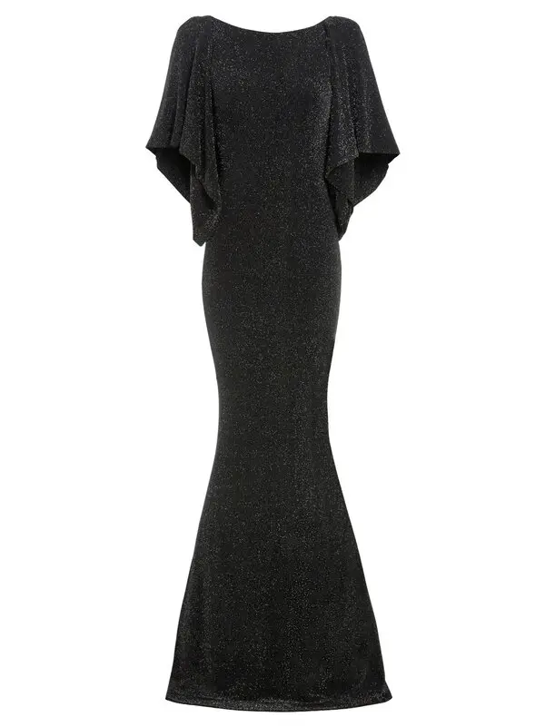 SARVIN Cowl Back Gown - Black/silver