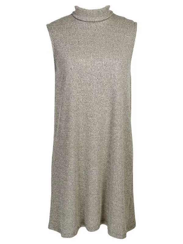 JENNAFER GRACE Oatmeal Mockneck Tank Mini Dress - Grey