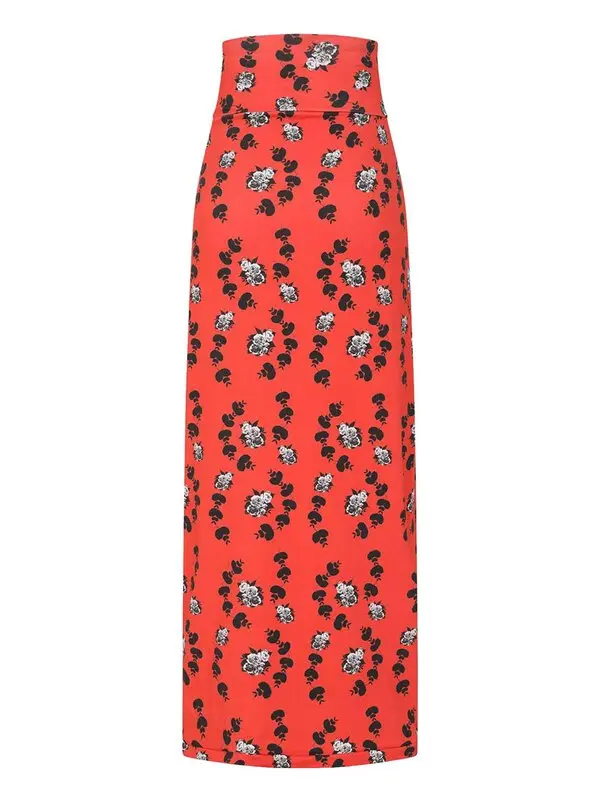 SOPHIE CAMERON DAVIES Floral Maxi Jersey Skirt - Red