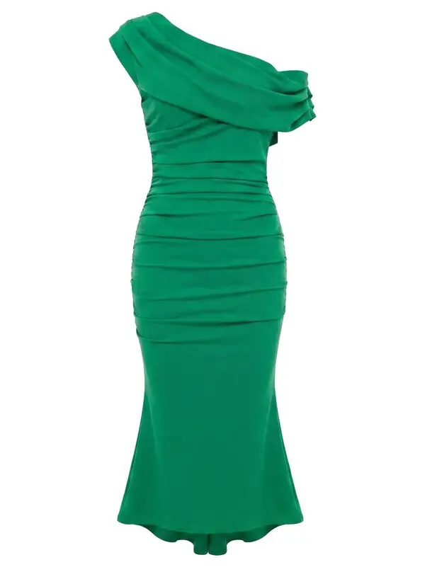 ATOM LABEL Mercury Midi Dress In Emerald - Green