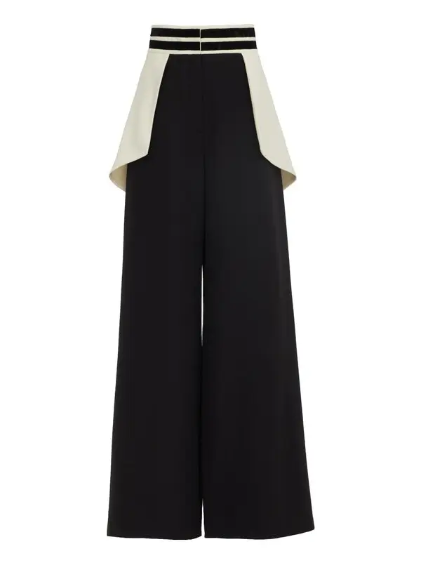 JULIA ALLERT Neutrals Statet Waist Wide-leg Trousers - Black