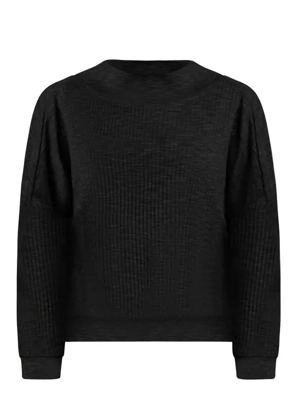 KNOWN SUPPLY Mock Neck Long Sleeve Top Ora - Black