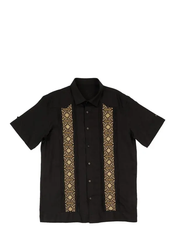 EIGHT X Solera Short Sleeve Button Up Shirt - Black