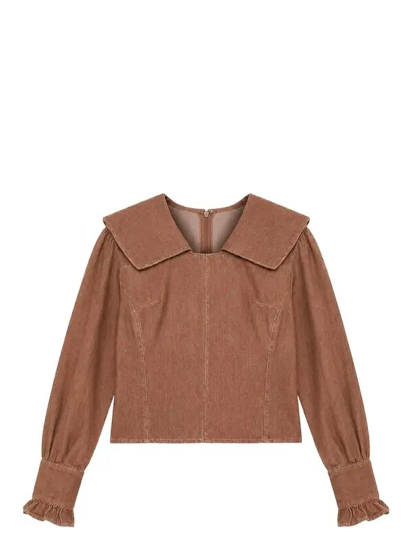 Carmen Says District Denim Blouse - Brown