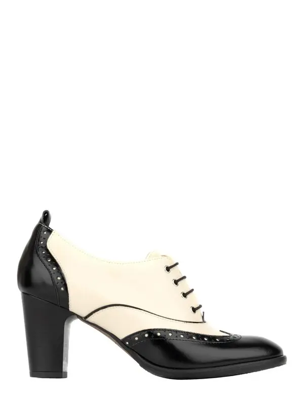 EMBASSY LONDON USA Neutrals / Casino Cream & Designer Heels - Black