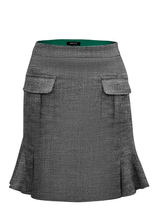 SMART AND JOY Short Skirt With Patch Pockets And Wide Ruffle - Silver