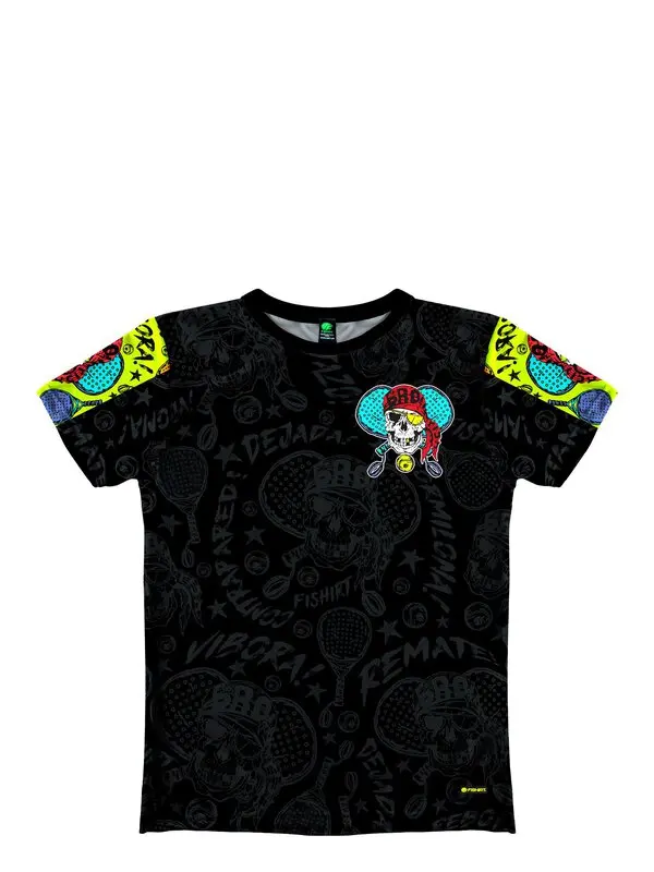 FISHIRT T-shirt Sport Pirate Skull Graphic Style Vibora - Black