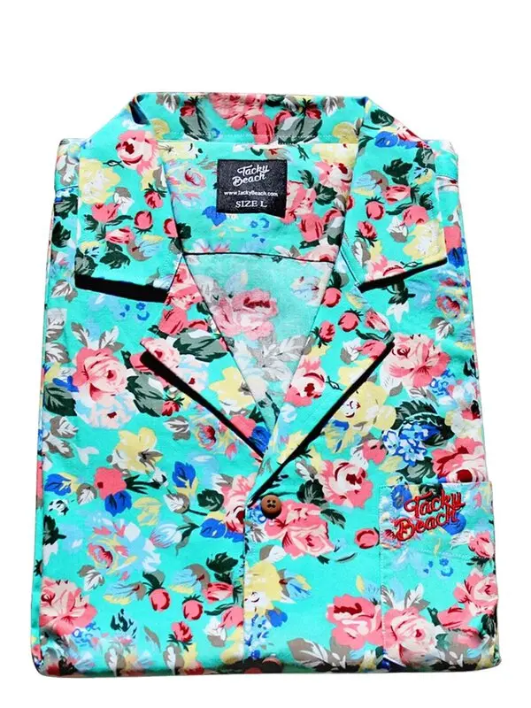 BELLUS DOMINA Floral Hawaiian Shirt - Blue
