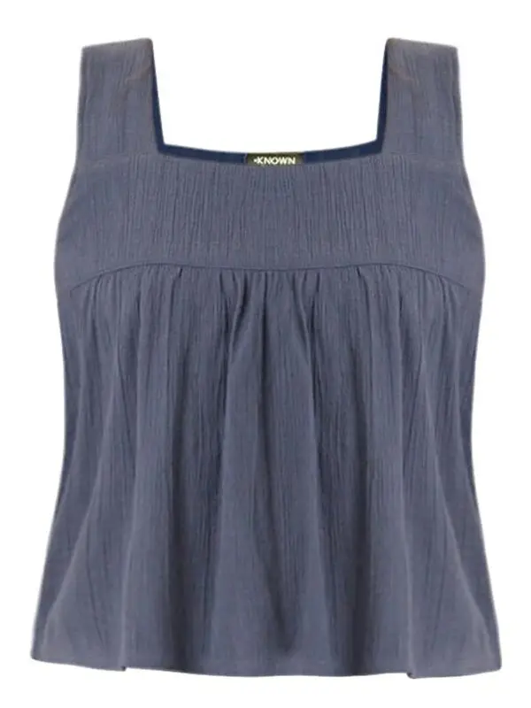 KNOWN SUPPLY Organic Gauze Tank Oaklee Lead - Grey