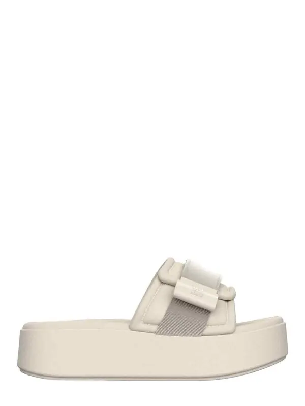 Melissa Neutrals Free Fuzzy Slide Platform - Beige