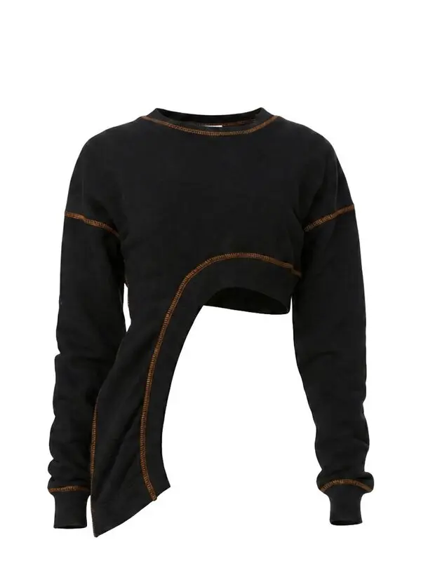 GAO REPUBLIC Sweatshirt Fitted Cut-out Jersey - Black