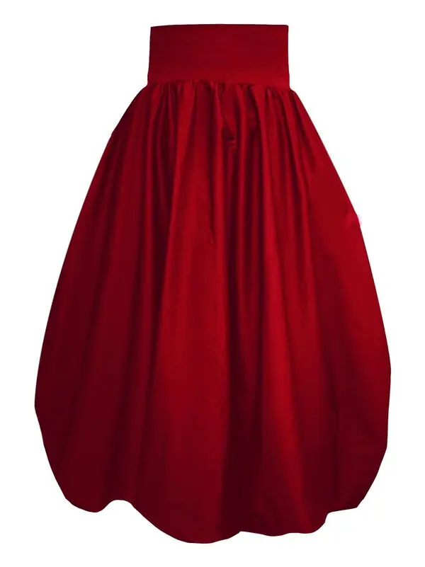 FROCK TALES Enoki Puffball Skirt In Burgundy - Red