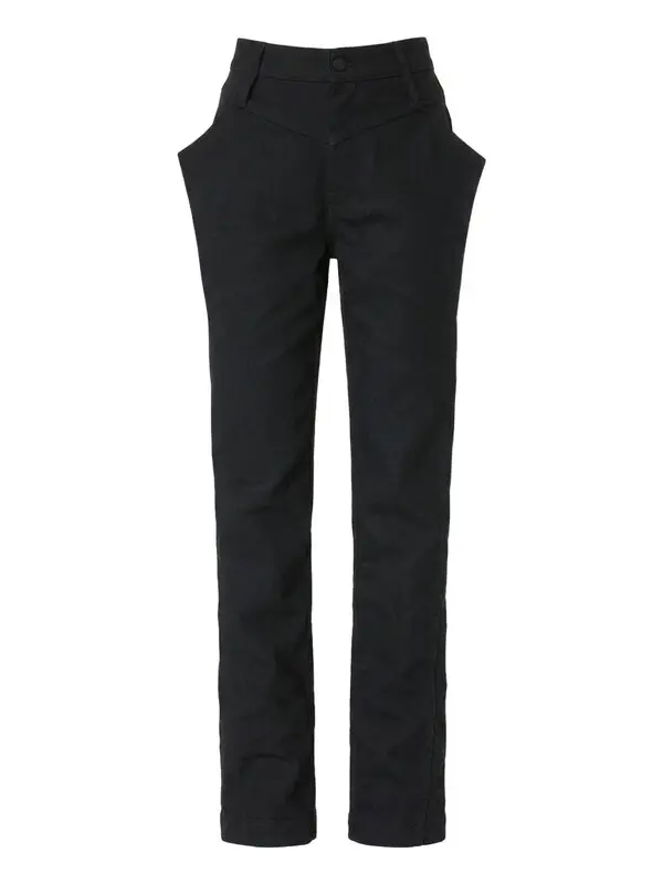 GAO REPUBLIC Jeans Straight-leg Contrast Stitching Denim - Black