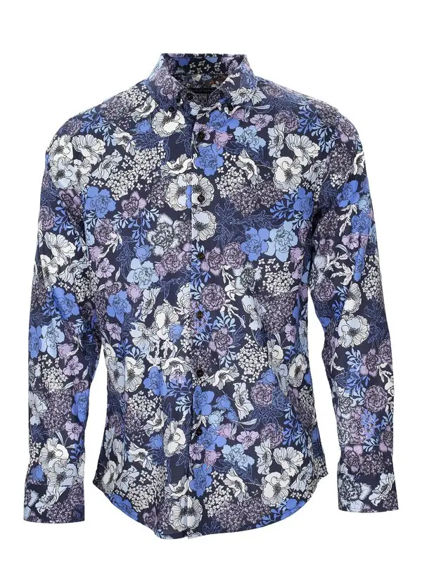 LORDS OF HARLECH Morris Mob Floral Navy - Blue