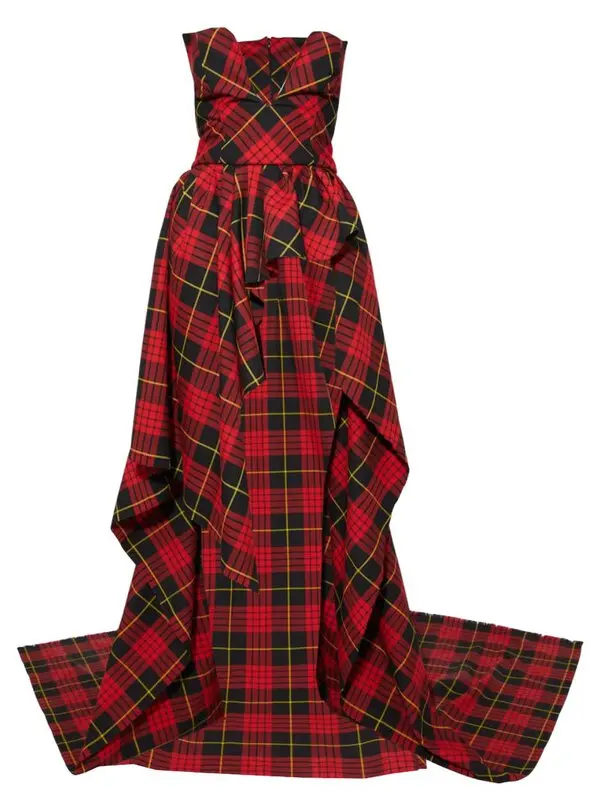 SARAH REGENSBURGER Tartan Dream Dress - Red