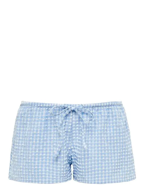 MONTCE Peri Micro Gingham Low-rise Drawstring Short - Blue