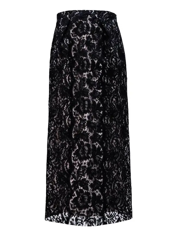 L2R THE LABEL Lace Amal Draped Skirt - Black