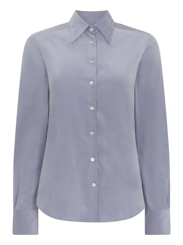 REALLY WILD CLOTHING Spencer Stretch Fine Corduroy Shirt - Blue
