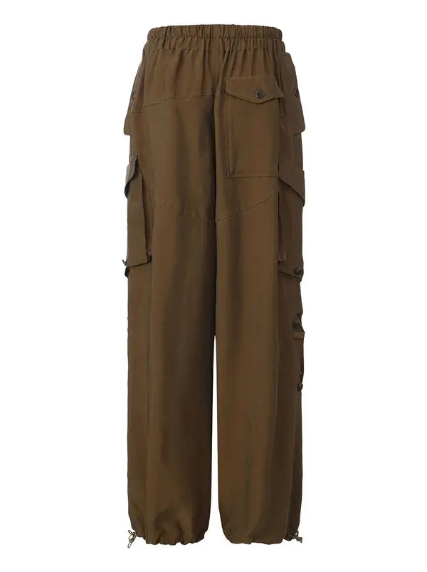 FRONT ROW SHOP Hazel Cargo Trousers - Brown