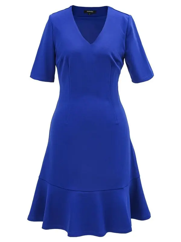 SMART AND JOY Minimalist Trapeze Jersey Dress - Blue