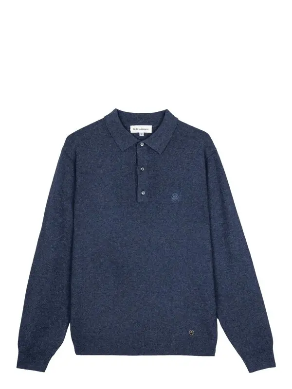 BEL CASHMERE Cashmere Denim Polo Shirt - Blue