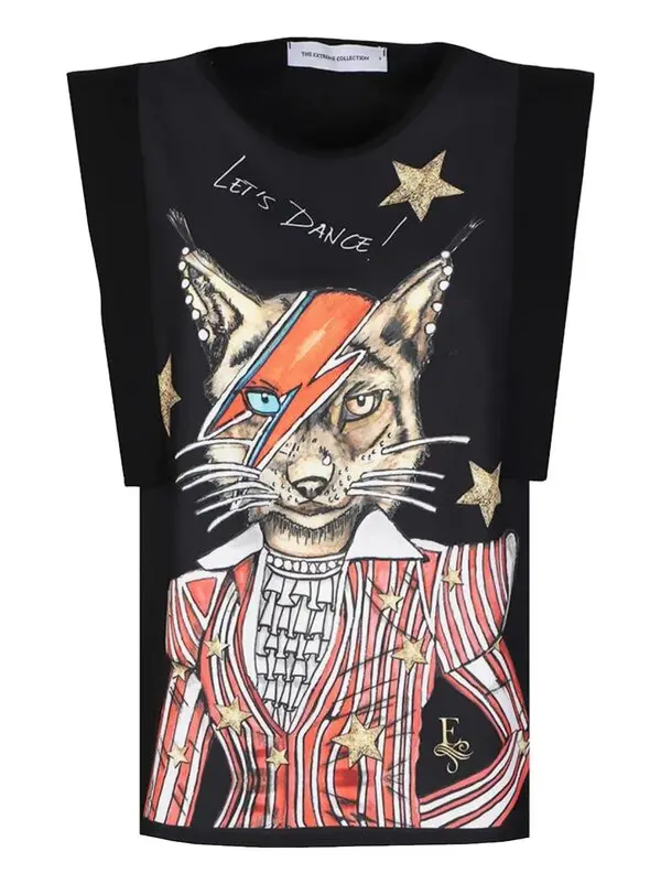 THE EXTREME COLLECTION Printed T-shirt In Organic Cotton - Black