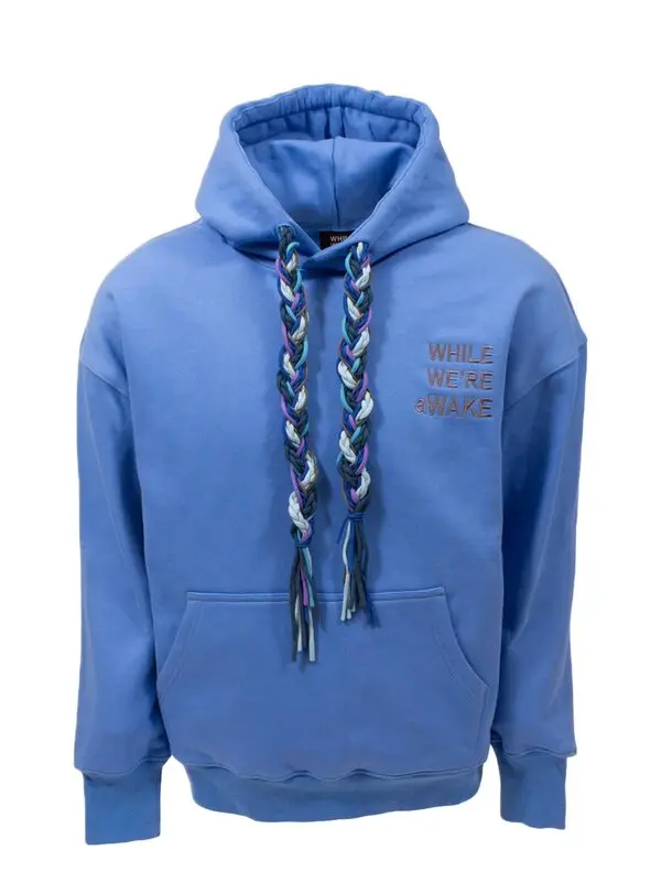 WHILE WE'RE AWAKE Braid On Braid Light Hoodie - Blue