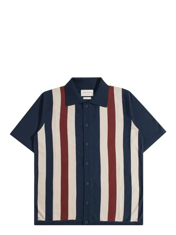 FAR AFIELD Velzy Simple Stripe Knit Shirt - Blue