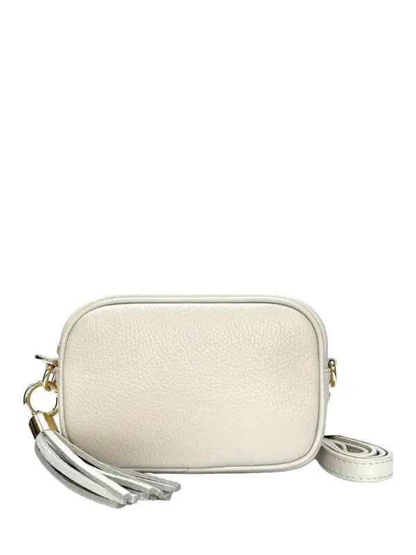 APATCHY LONDON Neutrals The Mini Tassel Stone Leather Phone Bag - Black