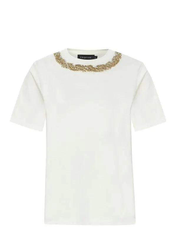 EXQUISE Neutrals Abbie Tshirt – Ecru - Beige