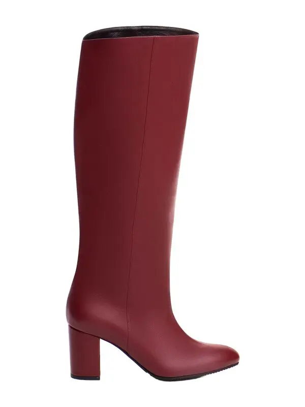 THE 5TH ELEMENT Runa Burgundy Leather Slouch Boots - Red