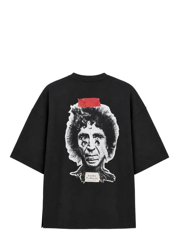 MYSIMPLICATED Black / Grey Oversized T-shirt In Black With Double Eye Design - Black/grey