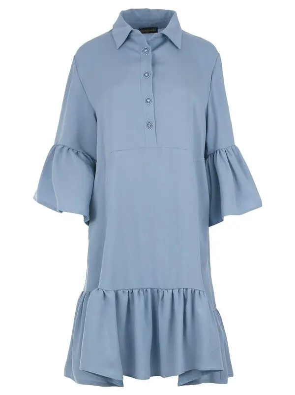 CONQUISTA Serenity Tencel Shirt Dress - Blue