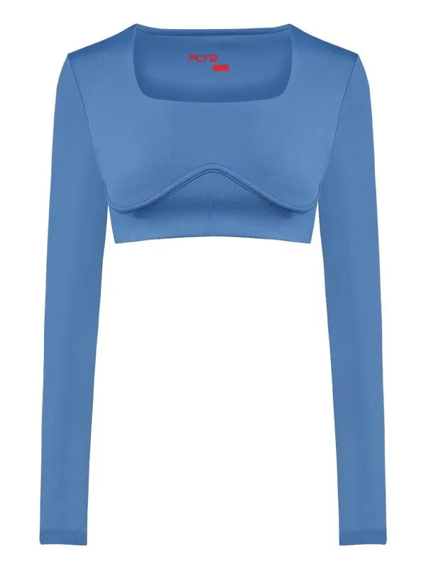 PCFG Free Heaven Long Sleeve Crop Top Coronet - Blue