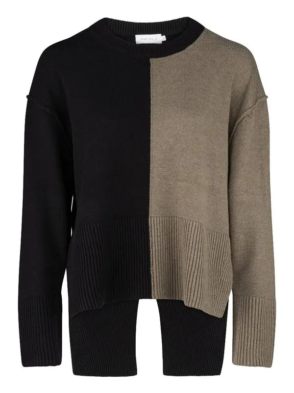 DREF Pluto Fitted Sweater Black / Olive Branch - Black/green