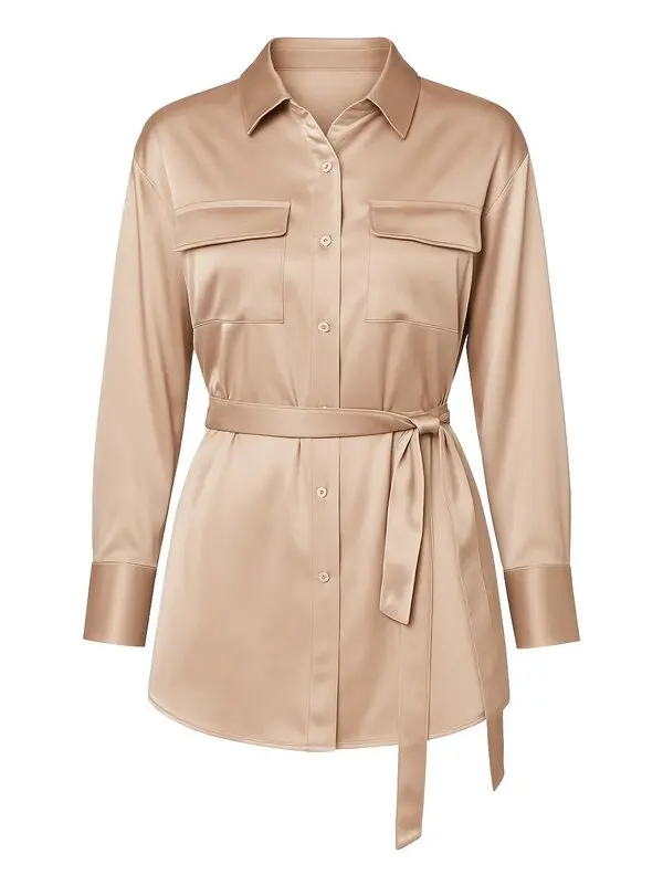 ZAFUR Barron Blouse In Gilded Beige - Gold