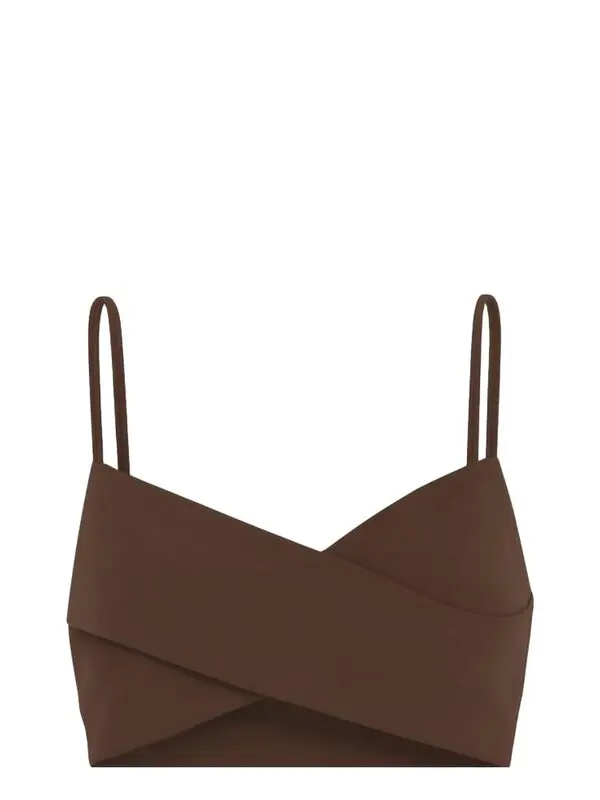 YORSTRULY Cross Over Shorts Bralette Espresso Martini - Brown