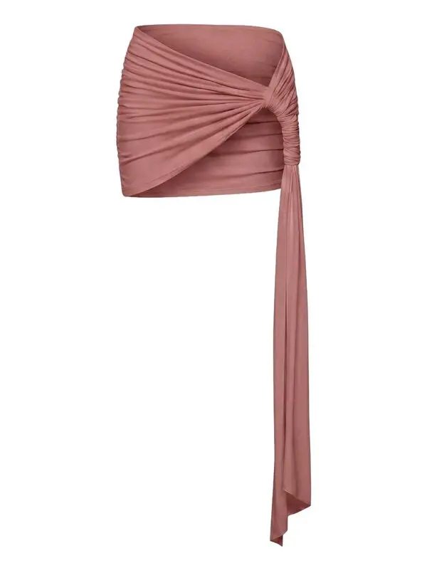 KHELA THE LABEL Call Me Later Mini Skirt In Mocha - Pink