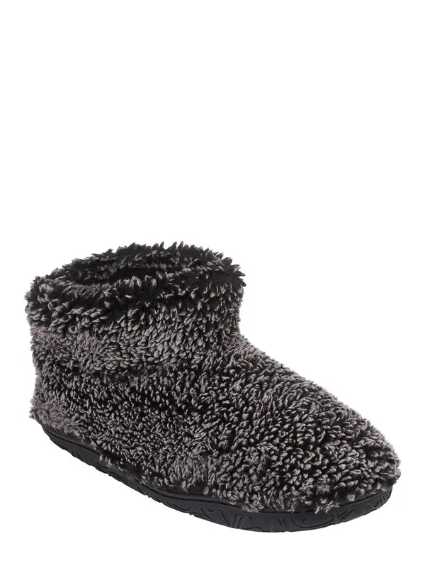 BEDROOM ATHLETICS Leonardo Shorter Length 100% Recycled Snow Tipped Sherpa Slipper Boot Washed - Black