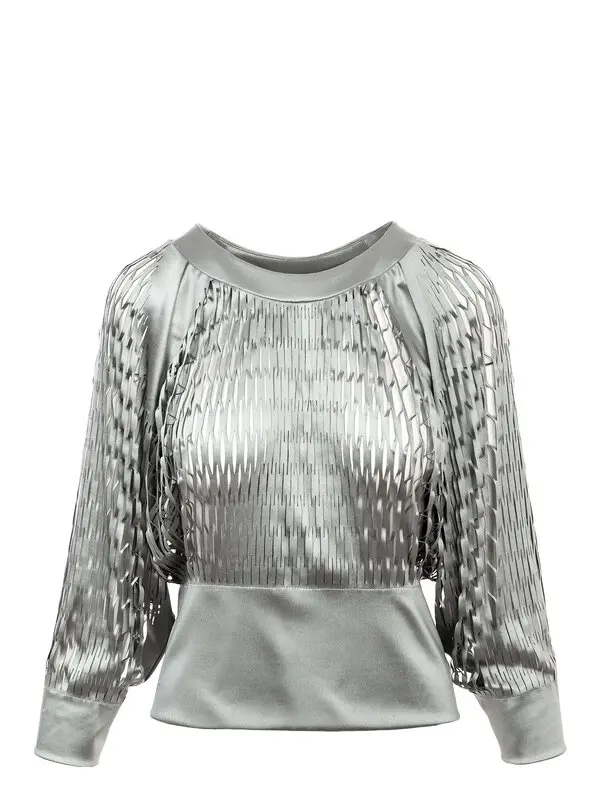 SILVIA SERBAN Laser Cut Blouse - Silver
