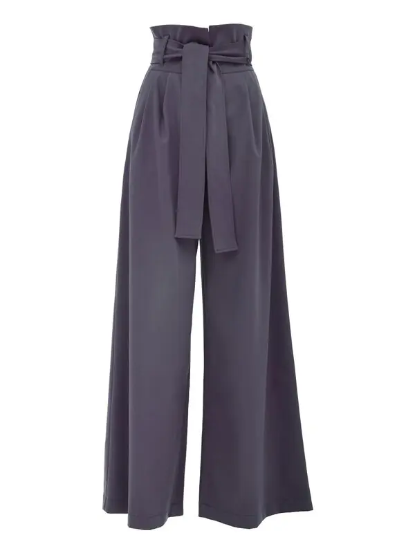 JULIA ALLERT High Waist Long Wide Leg Trousers – Dark - Grey