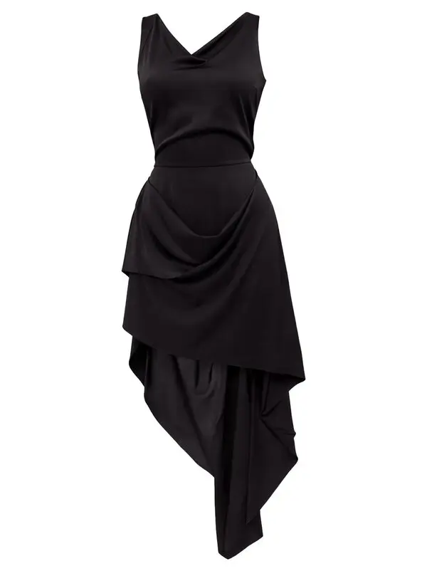 MY MOKONDO Curly House High Collar Transformable Dress - Black