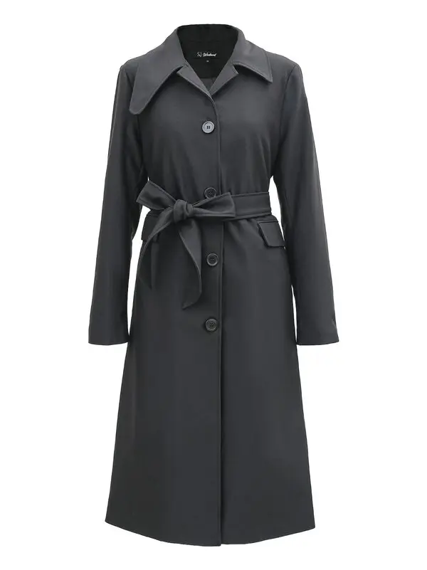 SMART AND JOY Minimalist City Coat - Black